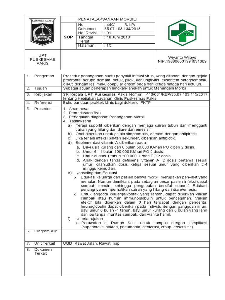 Sop Morbili. | PDF | Pengembangan Diri | Kesehatan Holistik