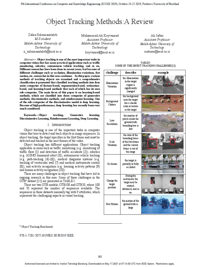 Object Tracking Methods-A Review | Download Free PDF | Deep Learning ...