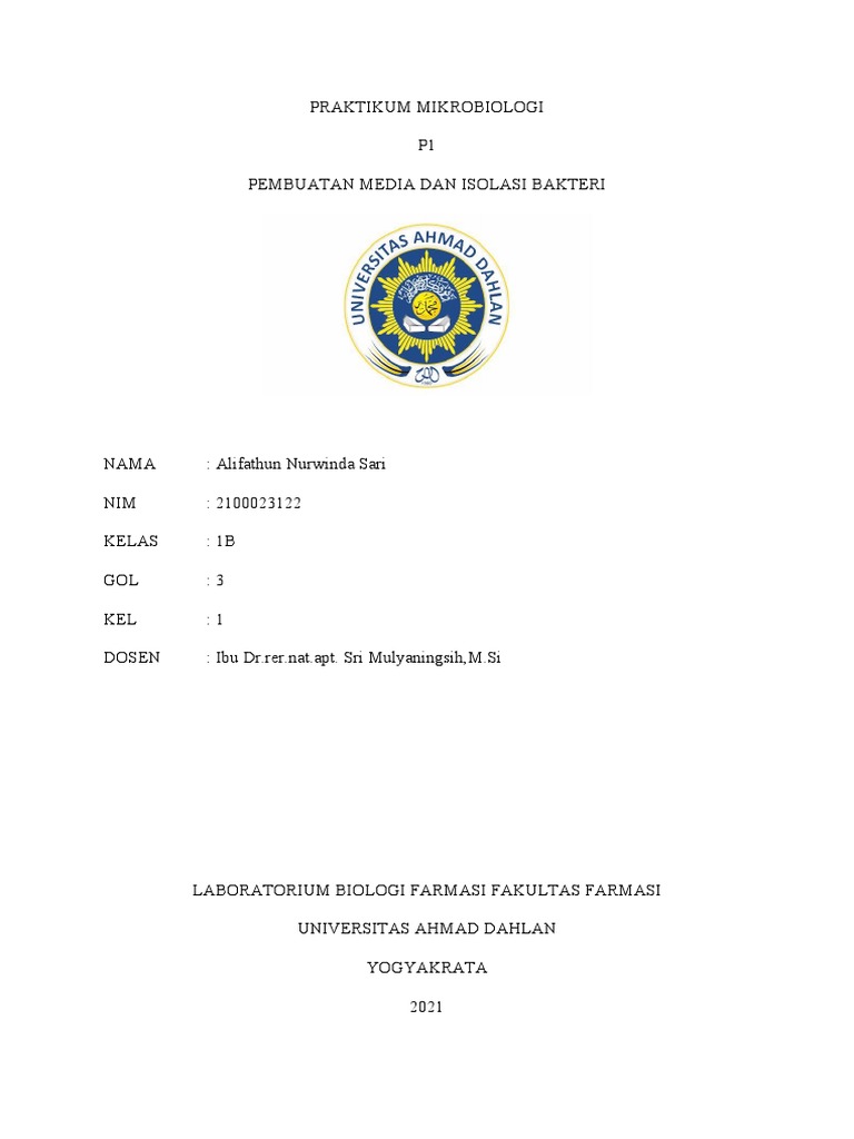 Lap Prak1 Mikrobiologi | PDF