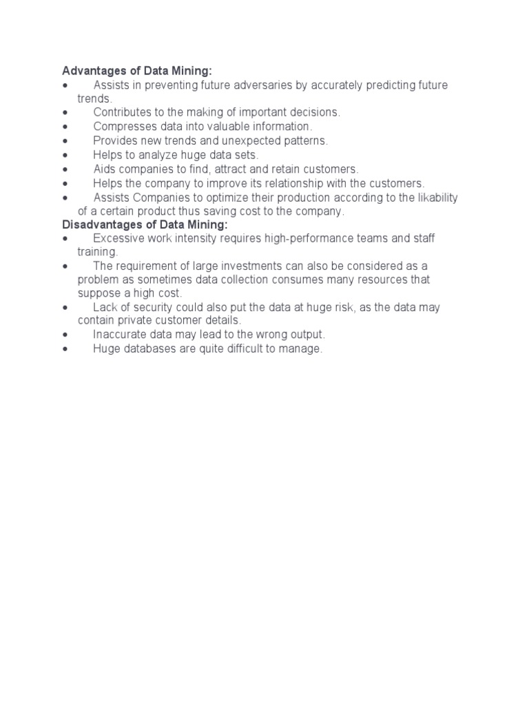 Adv&disadv of Data Mining | PDF | Business