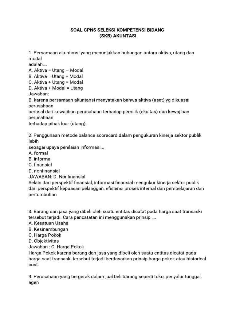 Contoh Soal CPNS SKB | PDF