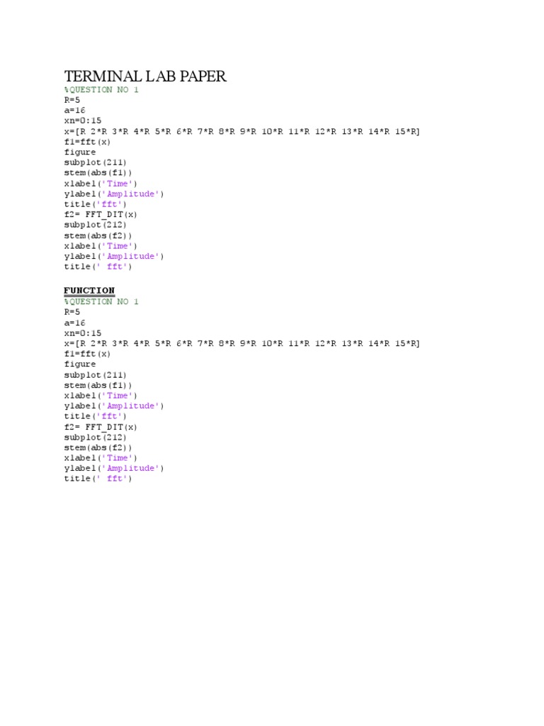 Terminal Lab Paper: Function | PDF