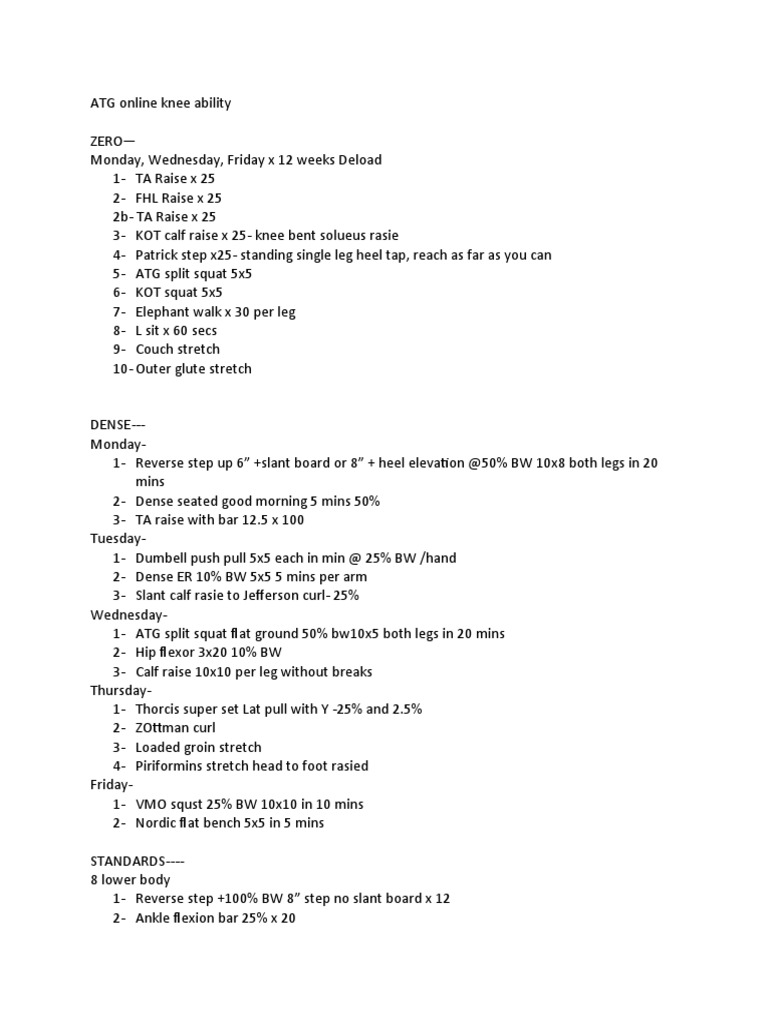 ATG Online Knee Ability | PDF