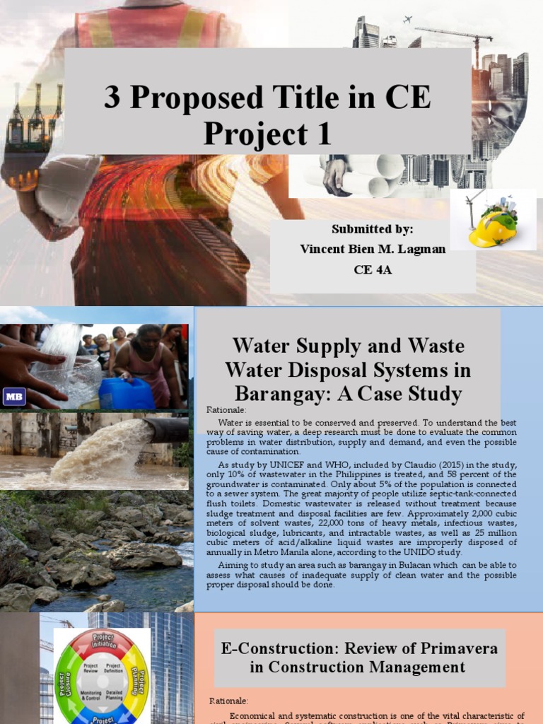 3 Proposed Title in CE Project 1: Submitted By: Vincent Bien M. Lagman ...