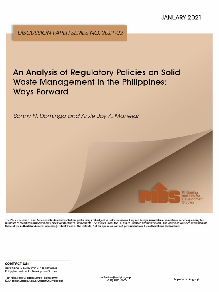 Study About The Laws Regarding The Solid Waste Management | PDF | Waste ...