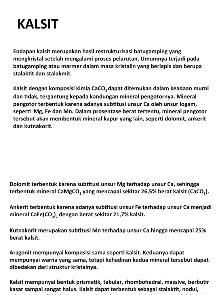 Kalsit Dan Gipsum | PDF