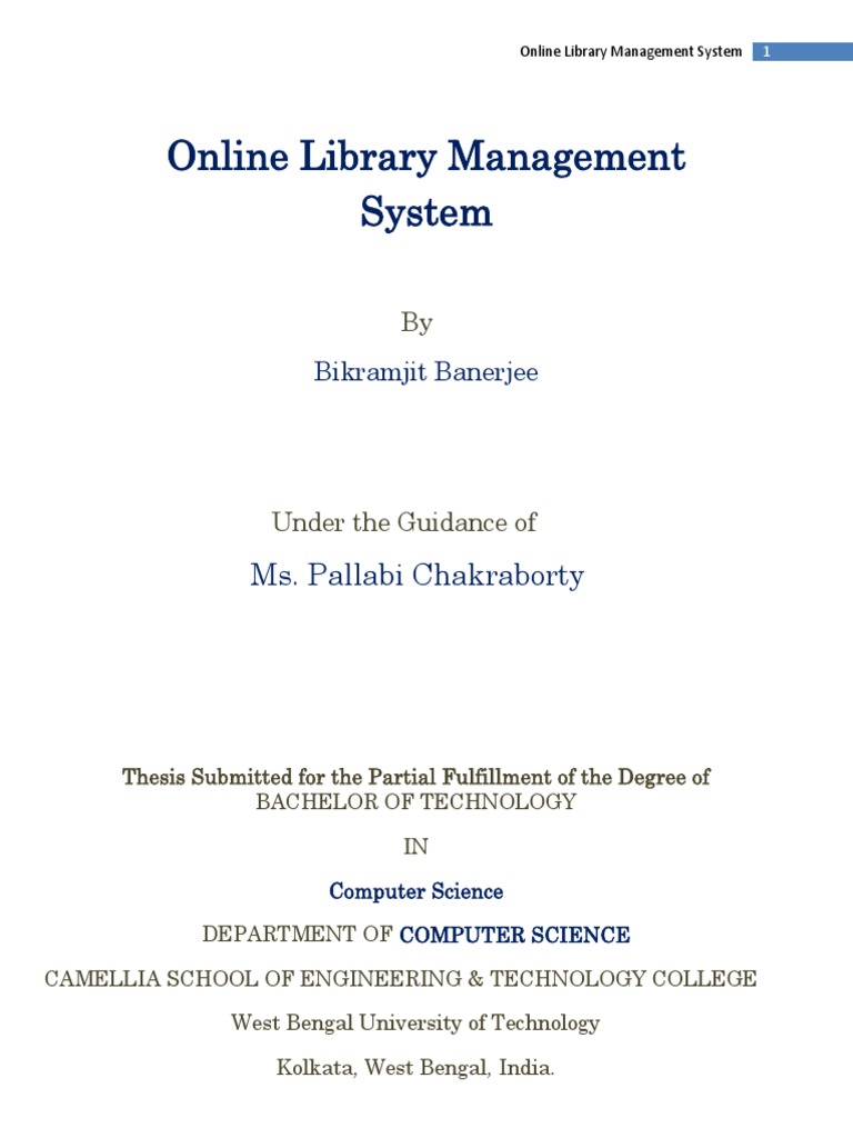 Online Library Management System Srs PDF Free | PDF | Internet & Web ...