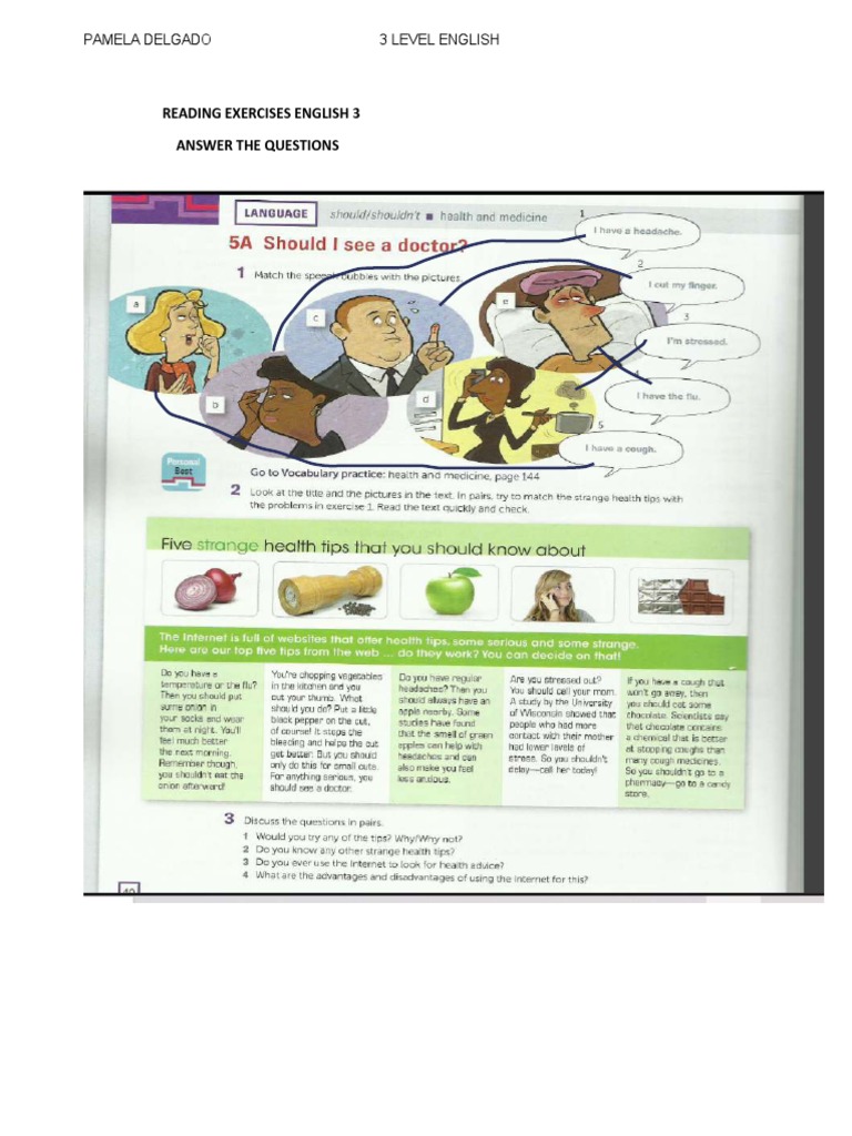 Reading Exercises English 3 Answer The Questions | PDF