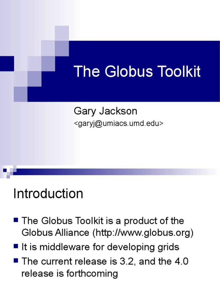 The Globus Toolkit: Gary Jackson | PDF | Grid Computing | Web Service