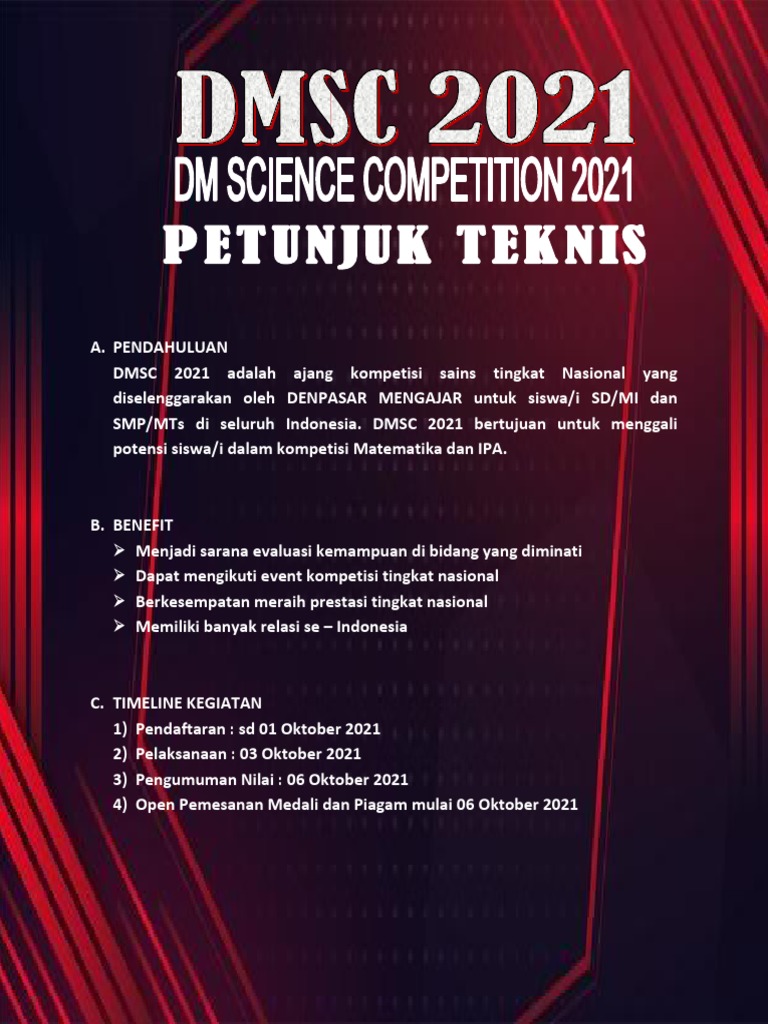 Petunjuk Teknis DMSC 2021 | PDF