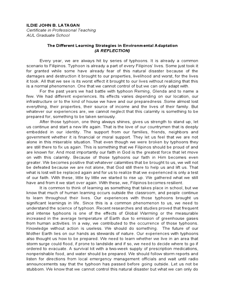 Learning Strategies in Environmental Adaptation | PDF | Climate Change ...