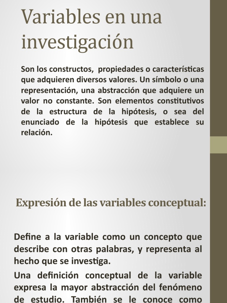 Variables en Una Investigación | PDF
