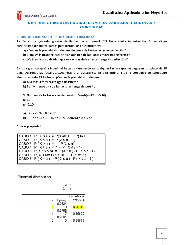 Practica 3 - Distribuciones de Probabilidad | PDF | Probabilidad | Desviación Estándar