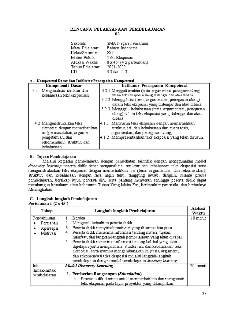 RPP Kelas X KD 3. 2 | PDF | Karier & Perkembangan