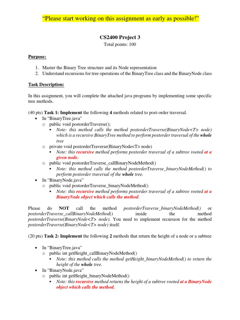 Please Start Working On This Assignment As Early As Possible! | Download Free PDF | Programming ...