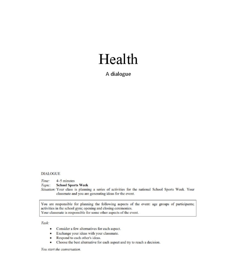 Health Dialogue | PDF
