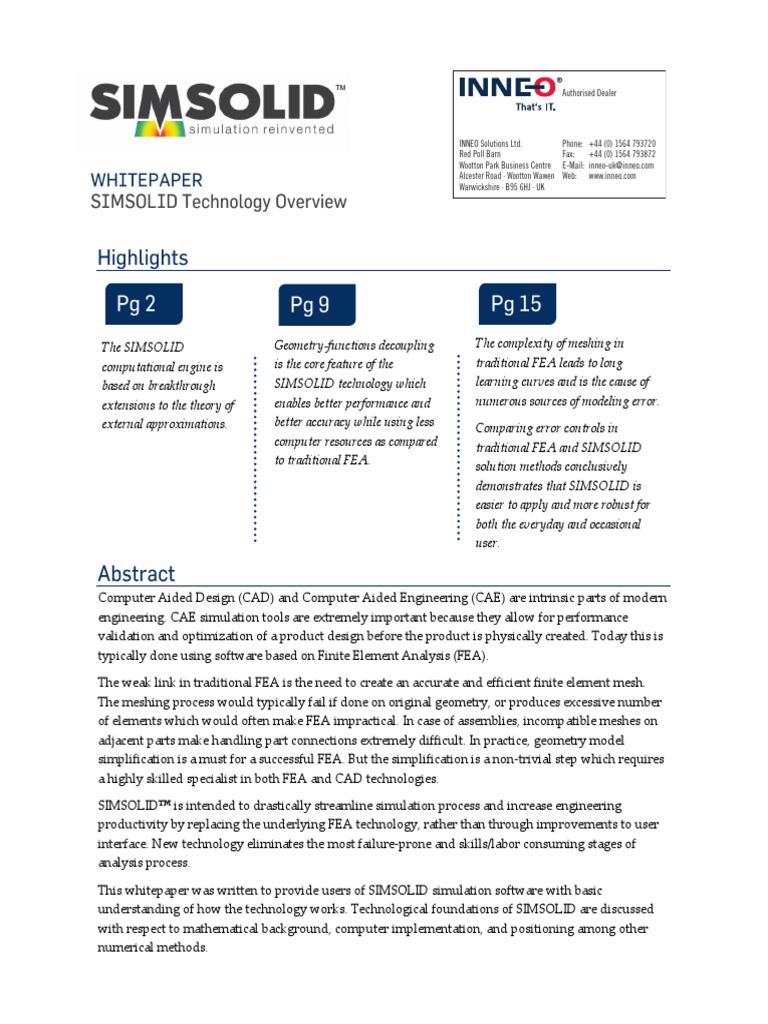 Simsolid Technology Overview Whitepaper | PDF | Finite Element Method ...