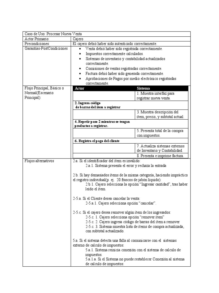 Ejemplo Caso de Uso, Craig Larman | PDF | Informática