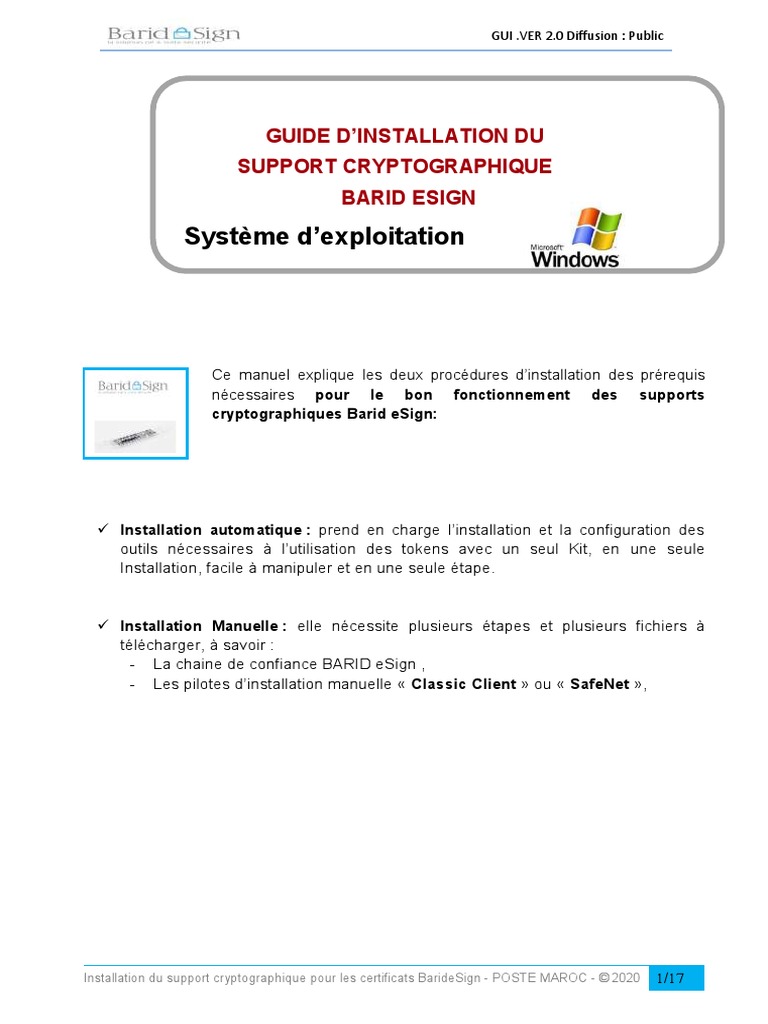 Guide Installation Certifcat BarideSign V20200129 | PDF | Certificat ...