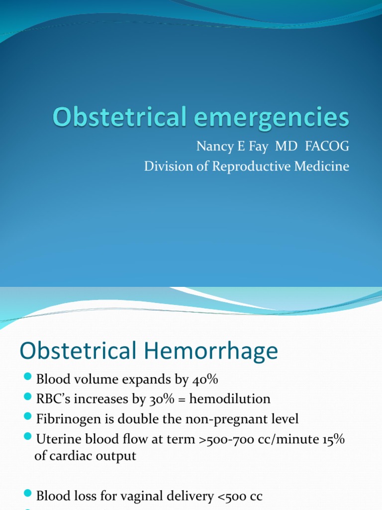 Obstetrical Emergencies | PDF | Clinical Medicine | Public Health