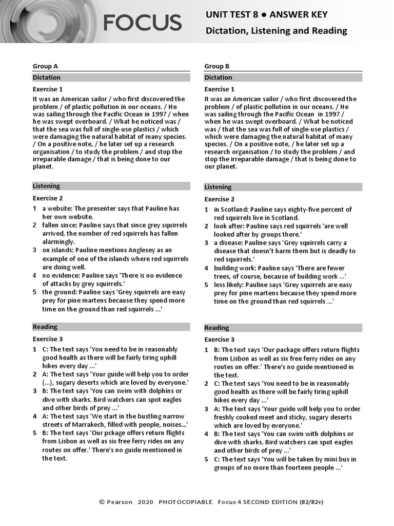 © Pearson 2020 Photocopiable Focus 4 Second Edition | PDF