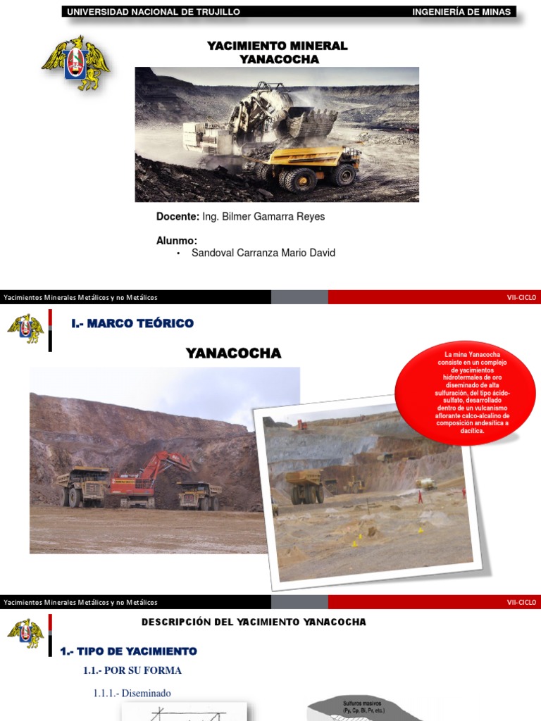 Yacimiento Mineral Yanacocha: Análisis Geológico | PDF | Magma | Minerales