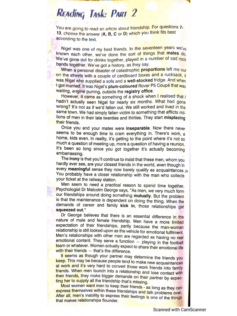 Reading Friendship | PDF