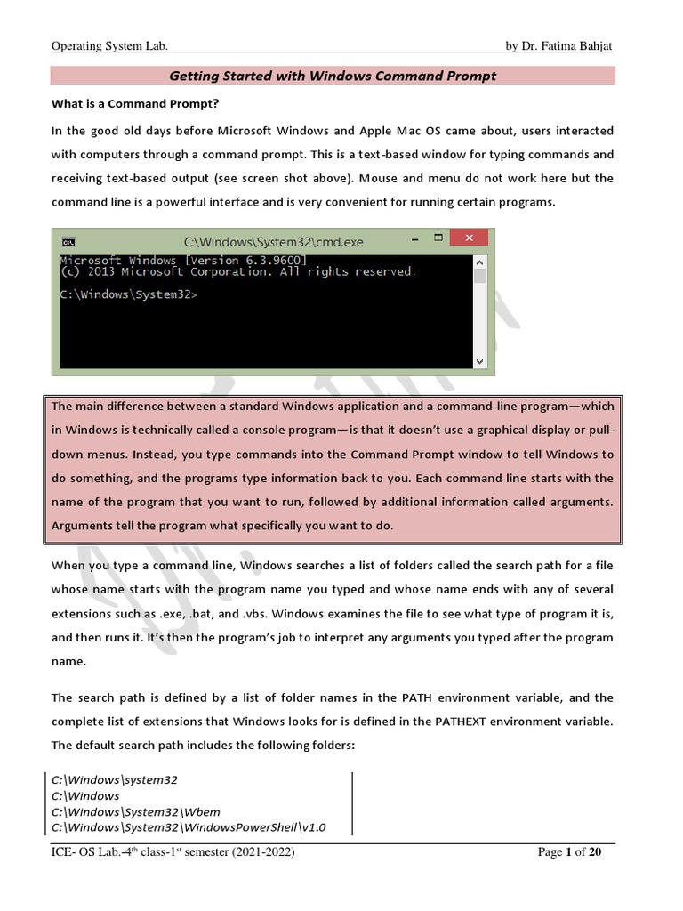 OS Lab - Windows Commands | PDF | Command Line Interface | Computer File
