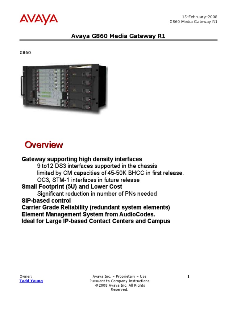 G860 Media Gateway Hardware | PDF | Session Initiation Protocol | Trademark