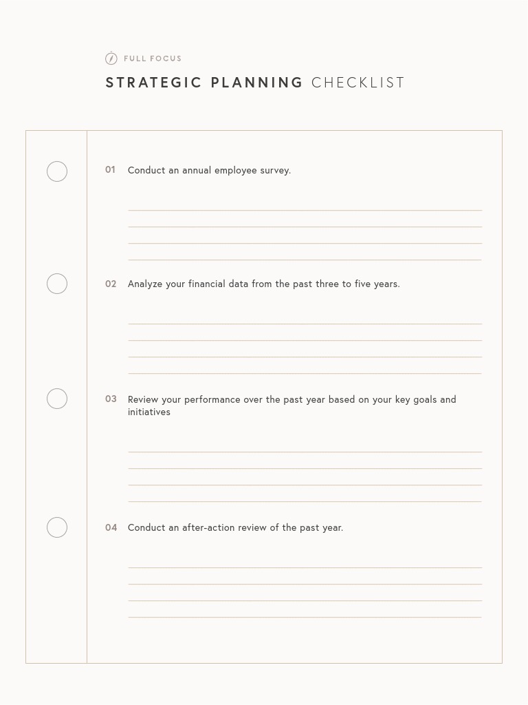 Strategic Planning Checklist Conduct An Annual Employee Survey Pdf