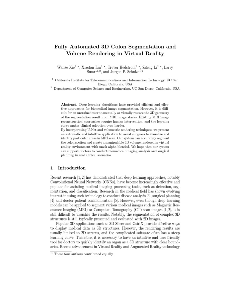 Fully Automated 3d Colon Segmentation And Volume Rendering In Virtual