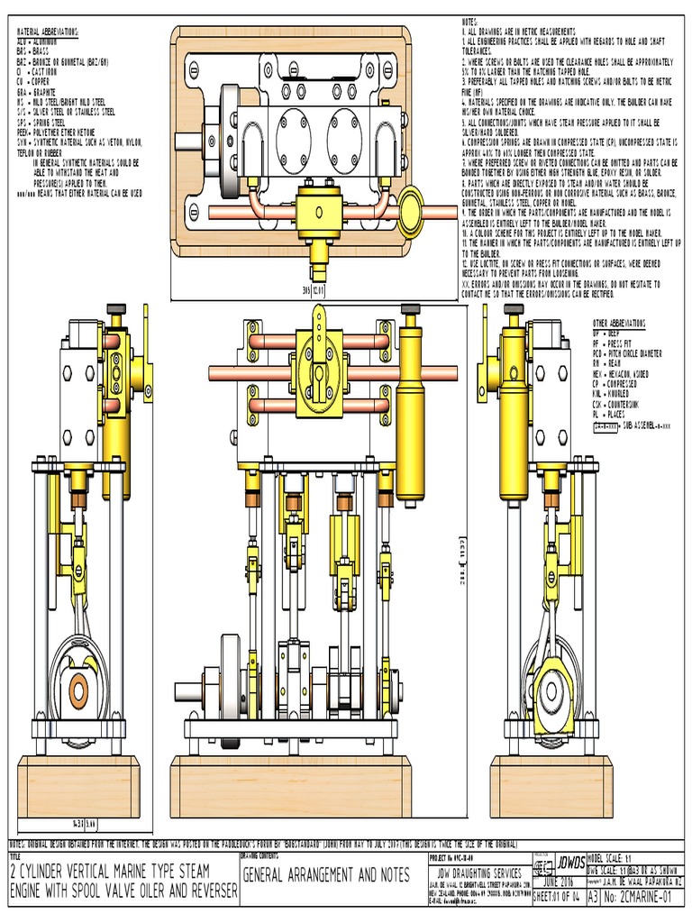 Engine With Spool Valve Oiler and Reverser General Arrangement and ...
