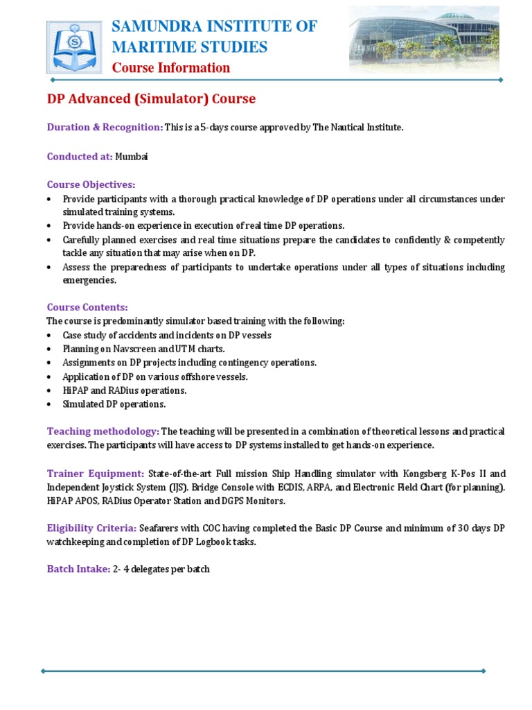 Course Information - DP Advanced Revised002 | PDF