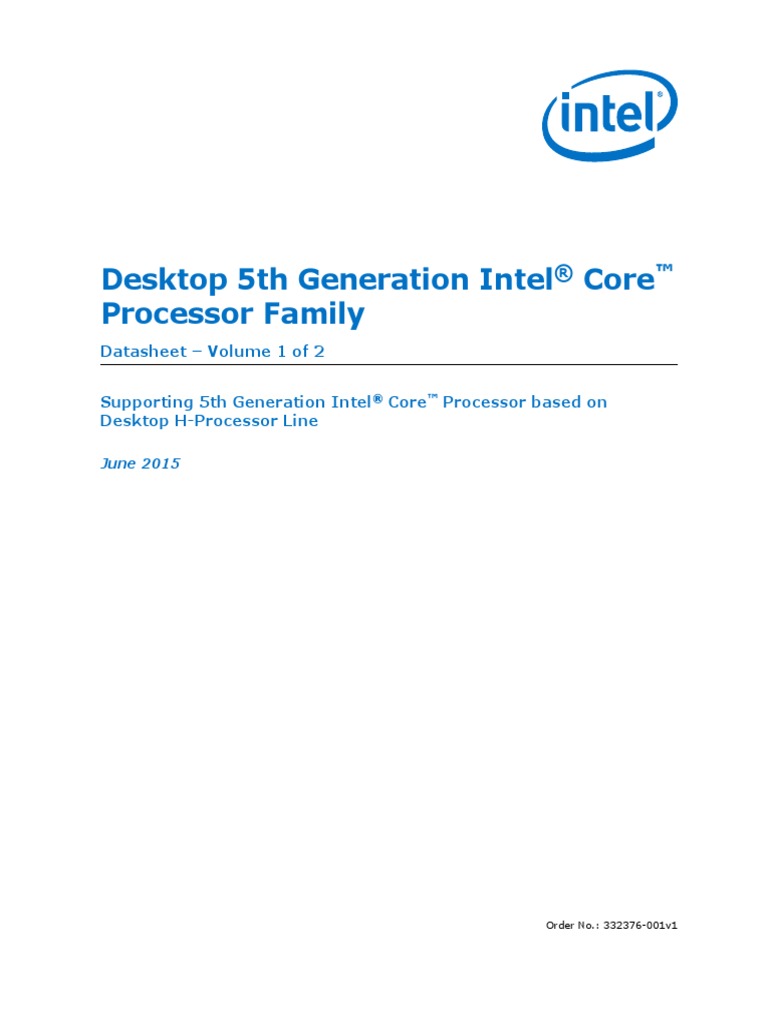 Desktop 5th Gen Core Family Datasheet Vol 1 | PDF | Intel | Central ...