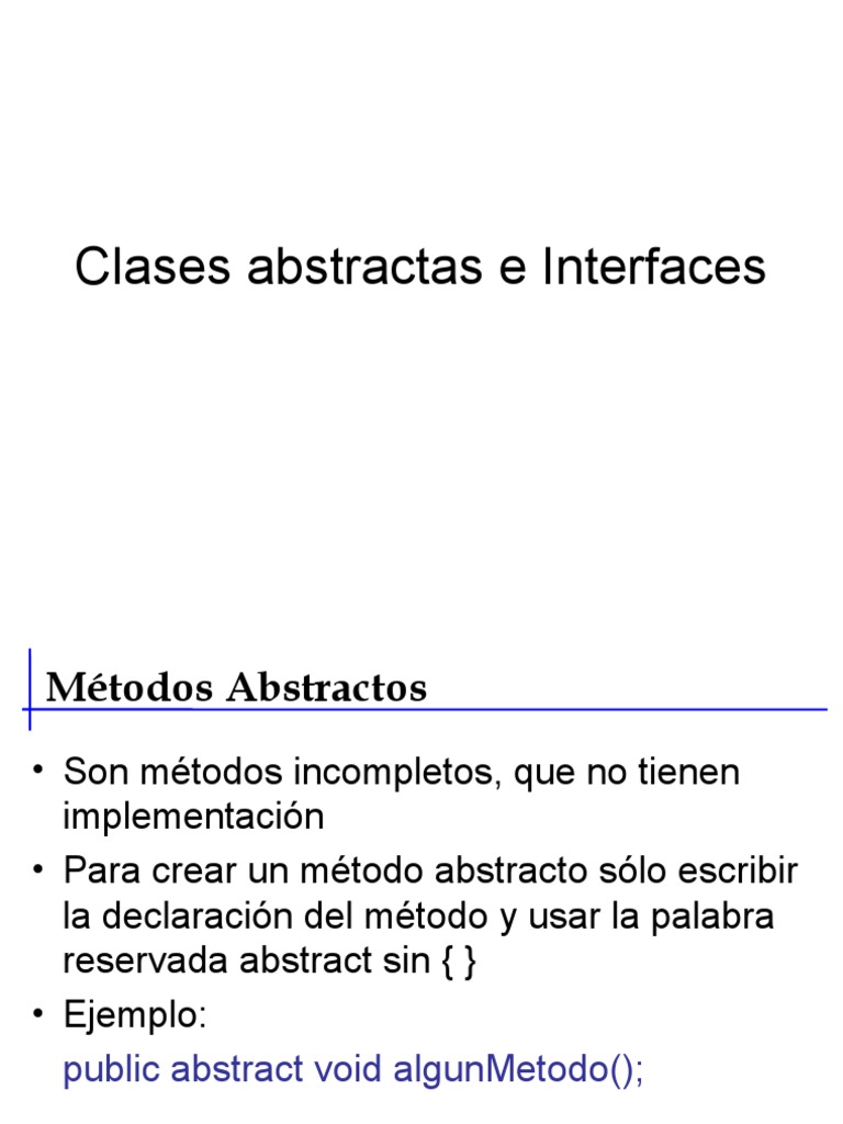 Clases Abstractas e Interfaces | PDF | Programación de computadoras ...