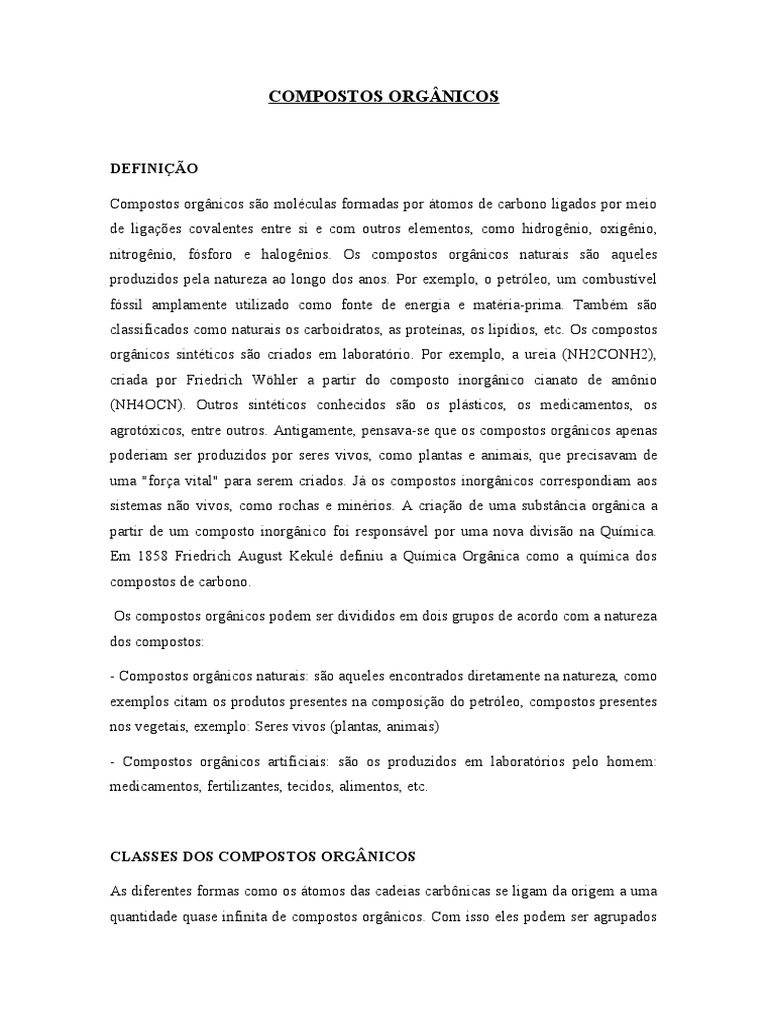 Uma Introdução Abrangente aos Principais Tipos de Compostos Orgânicos ...