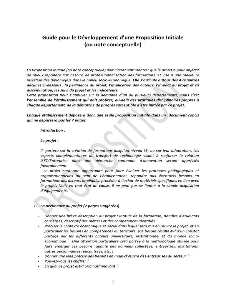 Guide Pour Le Développement D 'Une Note Conceptuelle | PDF | Pédagogie ...