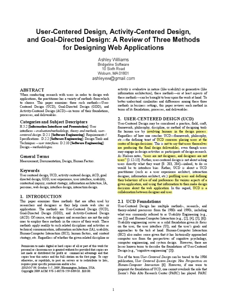 User-Centered Design, Activity-Centered Design, and Goal-Directed ...