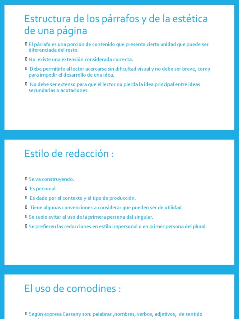 Estructura y Estilo de Párrafos en Textos | PDF | Lingüística
