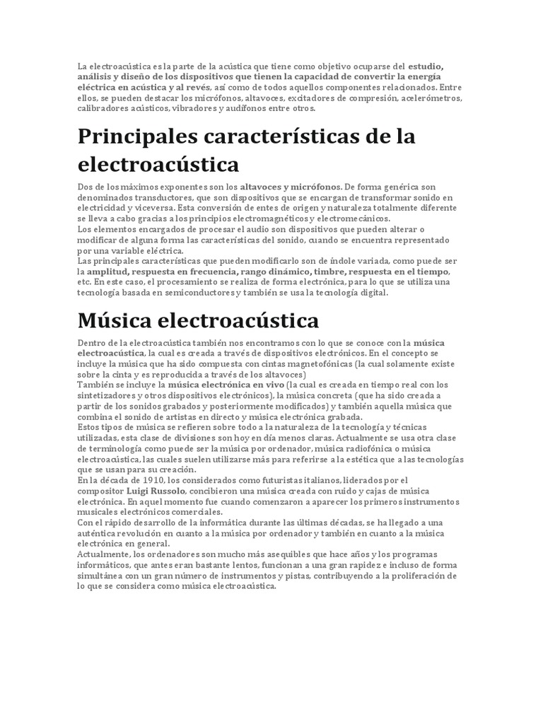Principios y aplicaciones de la electroacústica | PDF | Electrónica ...