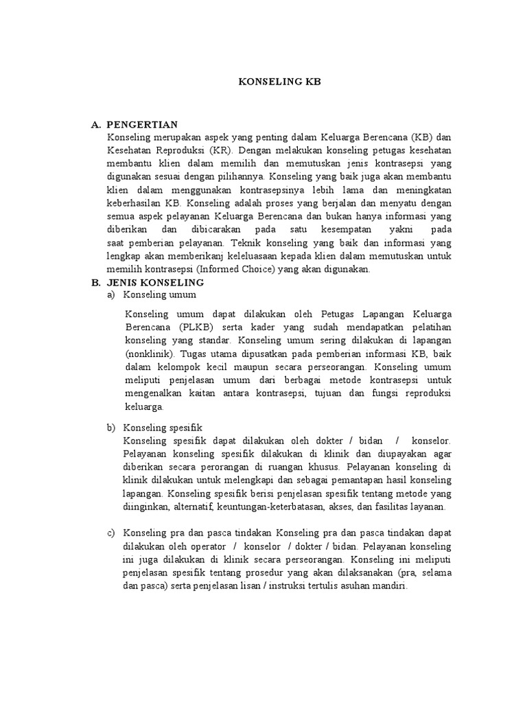 Konseling KB Kelompok 6 | PDF