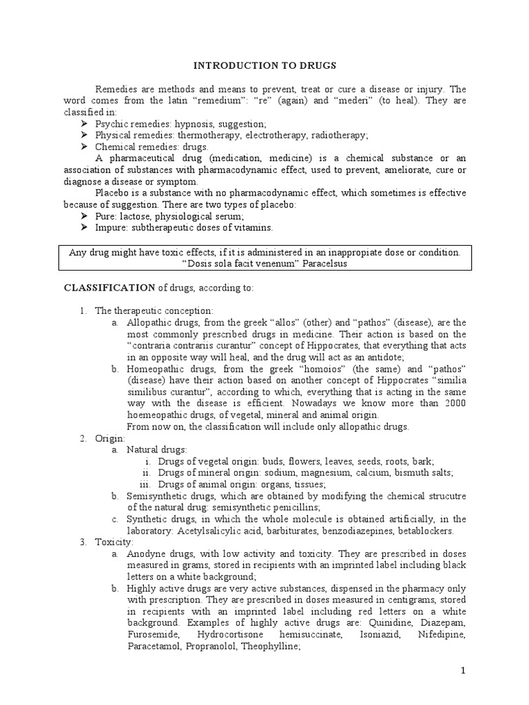 Introduction To Drugs | PDF | Medical Prescription | Topical Medication