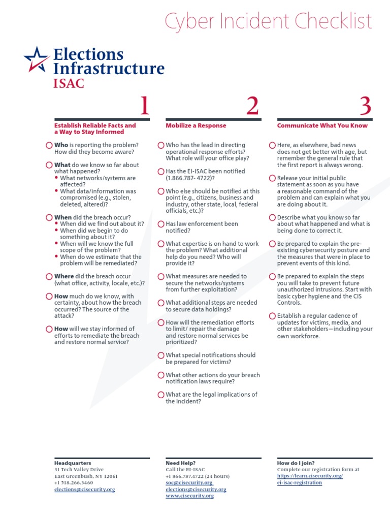EI ISAC Checklist Final | PDF | Computer Security | Security