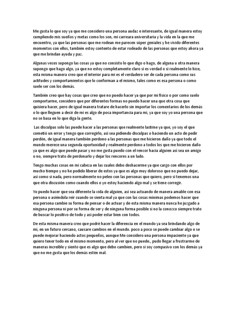 Me Gusta Lo Que Soy Ya Que Me Considero Una Persona Audaz e Interesante ...