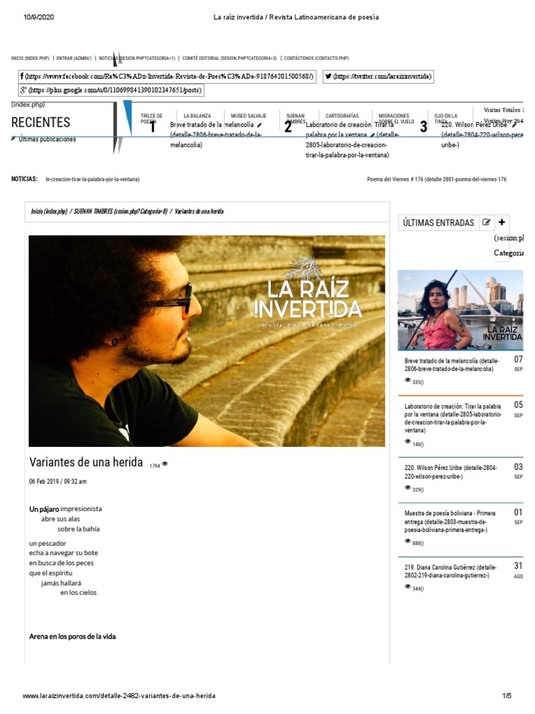 La Raíz Invertida - Revista Latinoamericana de Poesía | PDF