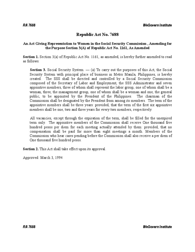Ra 7688 | PDF