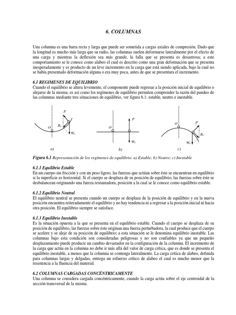 Capítulo 6. Columnas | PDF | Ingeniería mecánica | Materiales