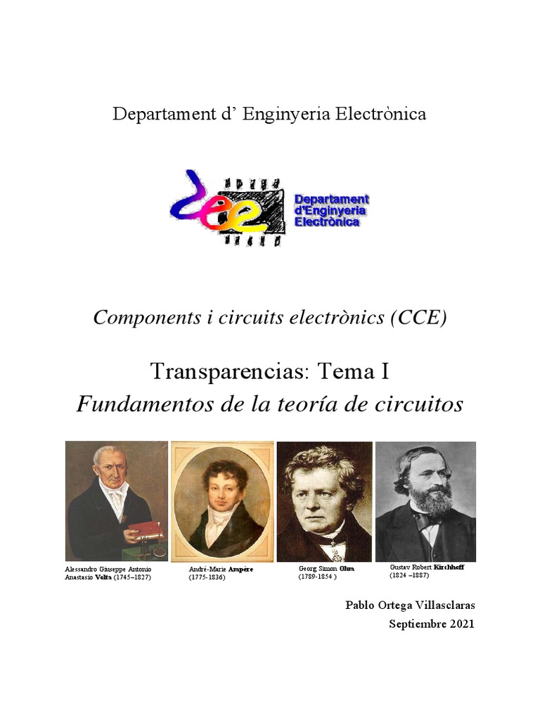 Tema 1 CCE | PDF | Energia electrica | Corriente eléctrica