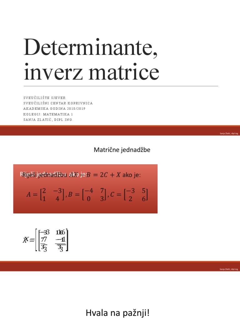 5 Matricne Jednadzbe | PDF