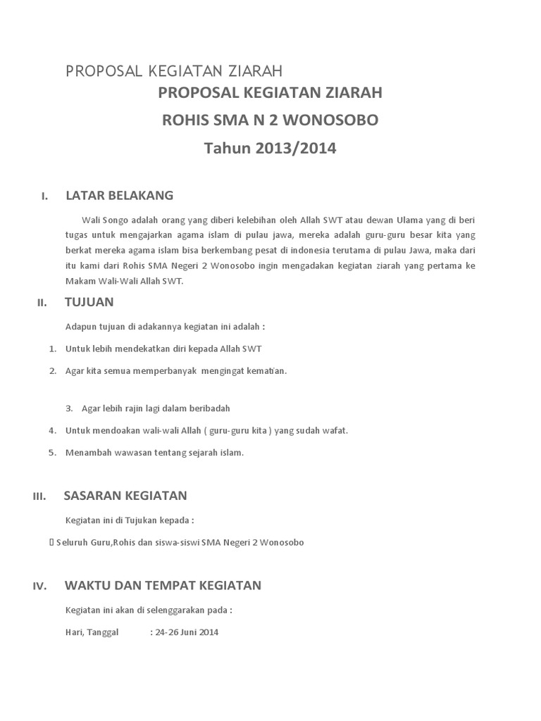 Proposal Ziarah | PDF